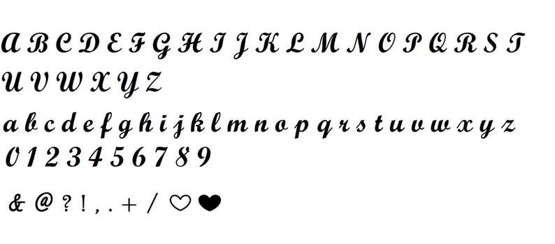 Full Script Alphabet Numbers and Symbols - Etsy