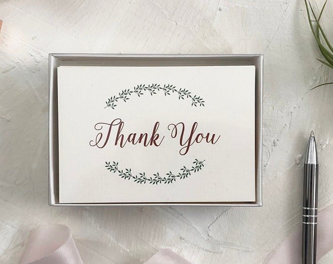 Olive Branches Thank You Card Pack - Set of 10 Thank You Notes ...