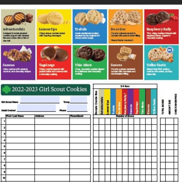 2023 Girl Scout Cookie Order Form - Etsy