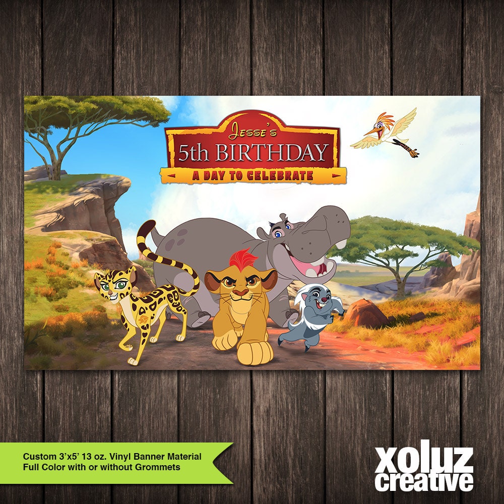 Lion Guard Vinyl Banner (lion Guard Decoration) (lion Guard Party) - 3 ...