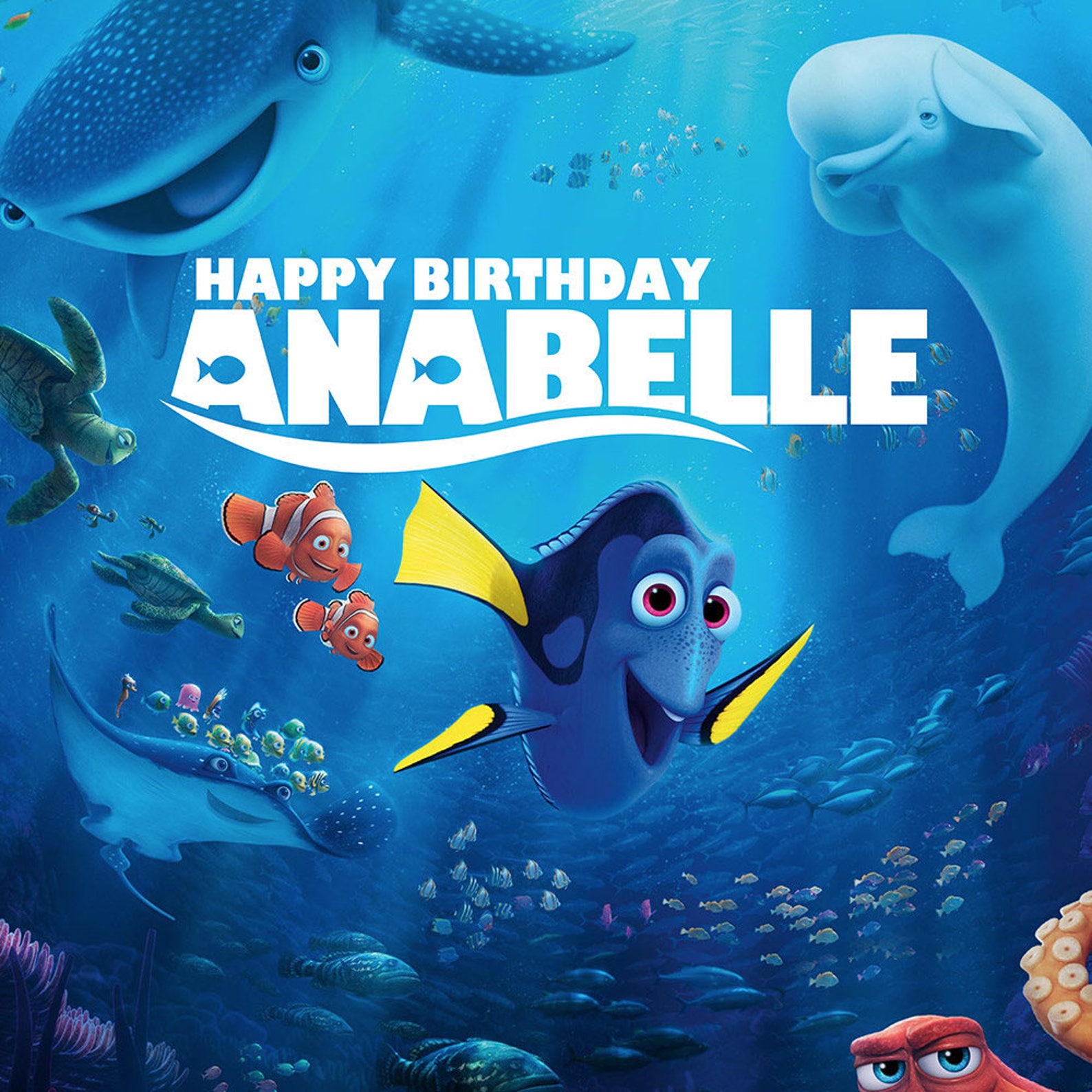 Finding Dory Birthday Banner 2 Feet X 3 Feet - Etsy