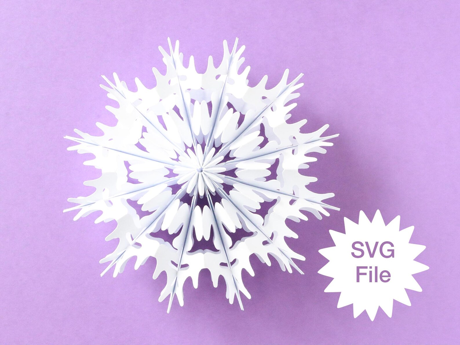 3D Snowflake SVG File, 3D Paper Snowflake SVG, Winter Papercraft ...