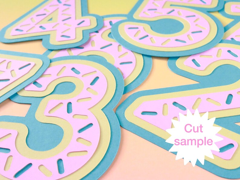 Donut Numbers SVG, Layered SVG Numbers Bundle, Birthday Cake Topper ...