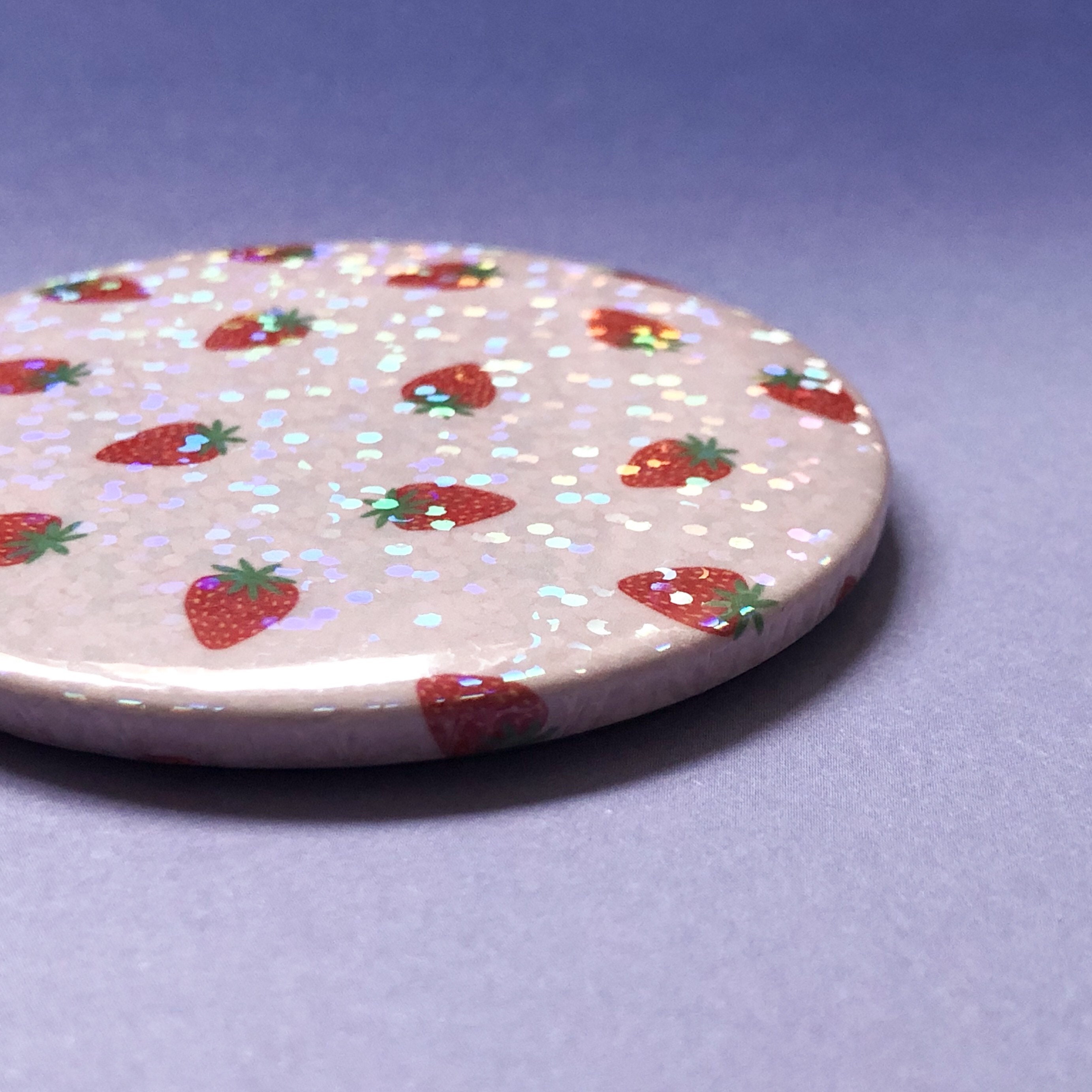 Strawberry Pocket Mirror Cute Pink Compact Mirror Gift for - Etsy
