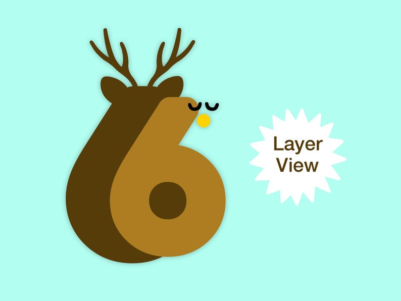 Reindeer Numbers SVG, Layered SVG Bundle, Christmas Numbers, Party SVG ...