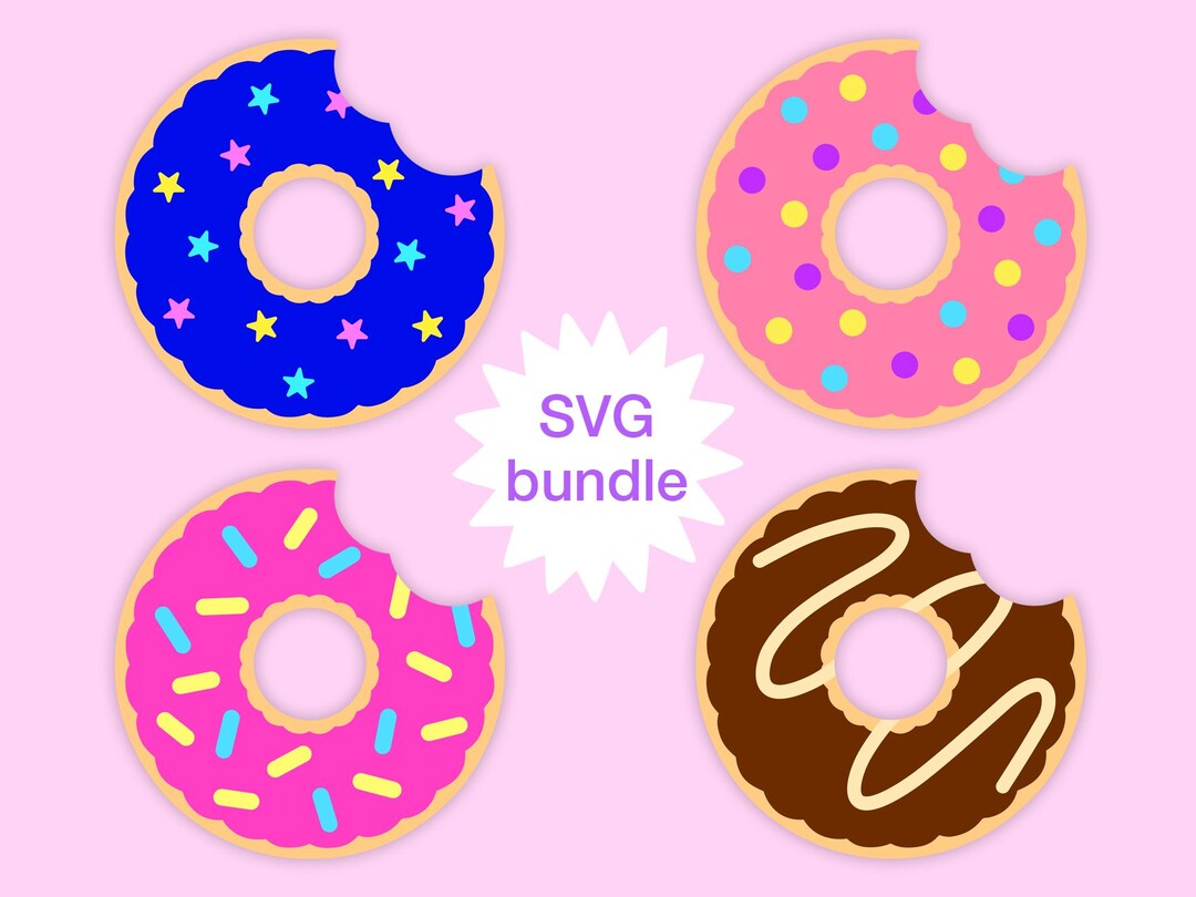 Donuts SVG, Layered Doughnuts SVG Bundle, Birthday Cake Topper Donuts ...