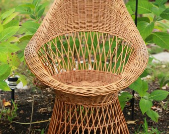 Rattan fan chair | Etsy