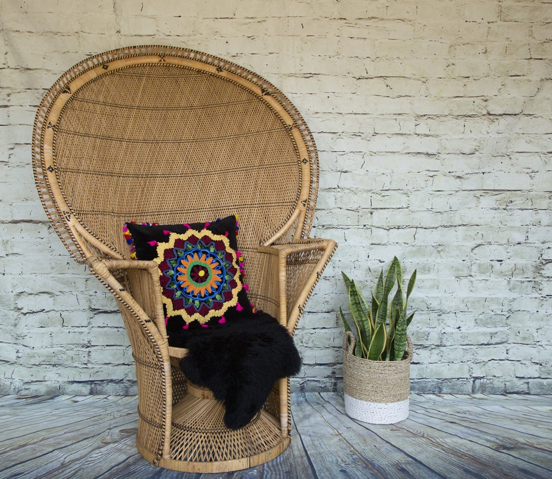 Vintage Wicker Cobra Style Chair/ Fan Back Chair/ Peacock Chair - Etsy