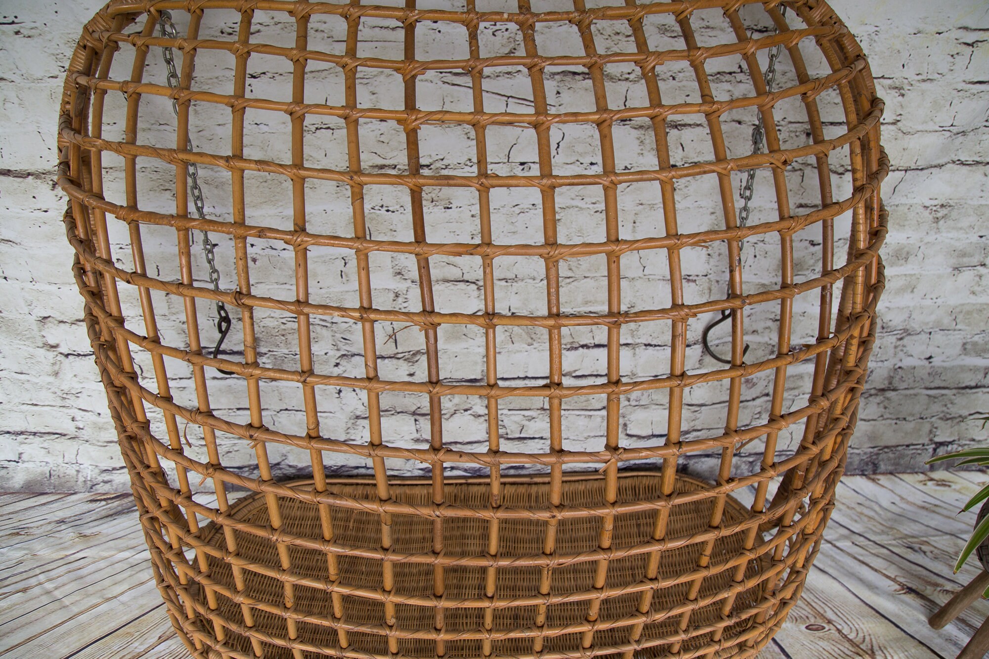Vintage Bamboo Hanging Chair Rattan Hanging Egg Chair Swing Chair no stand Etsy