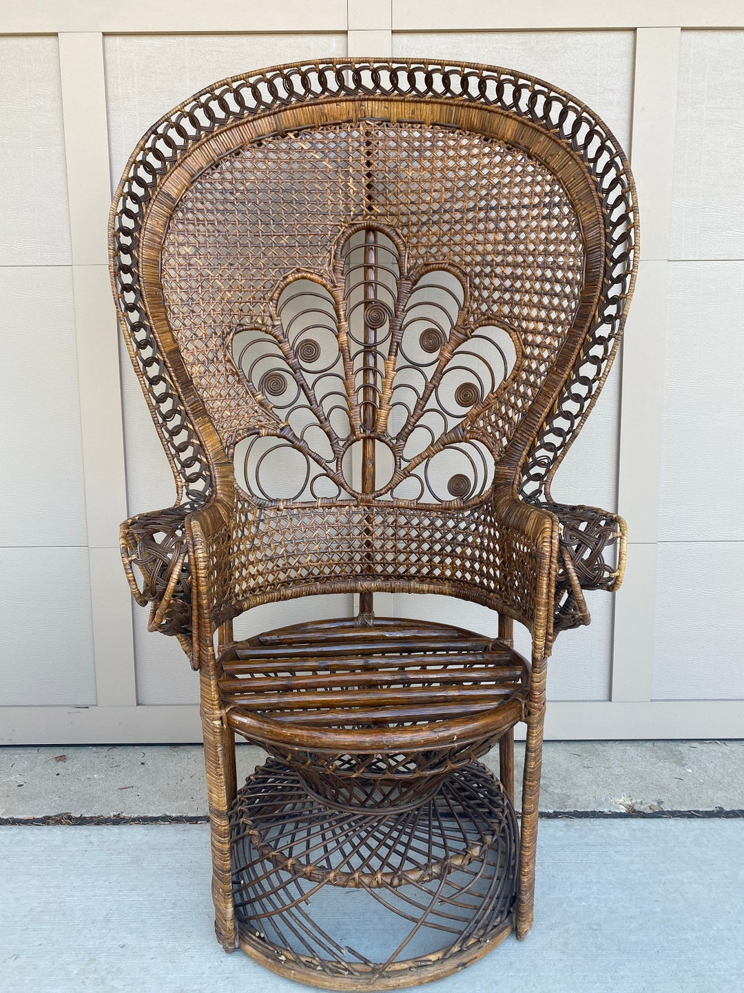 Vintage Bohemian Peacock Wicker Chair Etsy