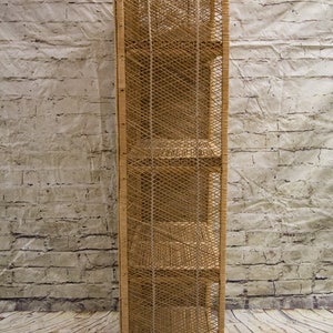 Vintage Wicker Bookshelf/ Wicker Hutch/ Wicker Cabinet With - Etsy