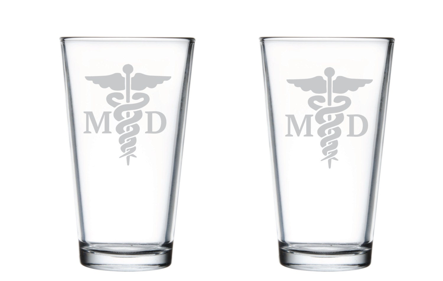 Medical Doctor- MD Profession Pint Glass- Set of 2- Gift for MD- Free ...