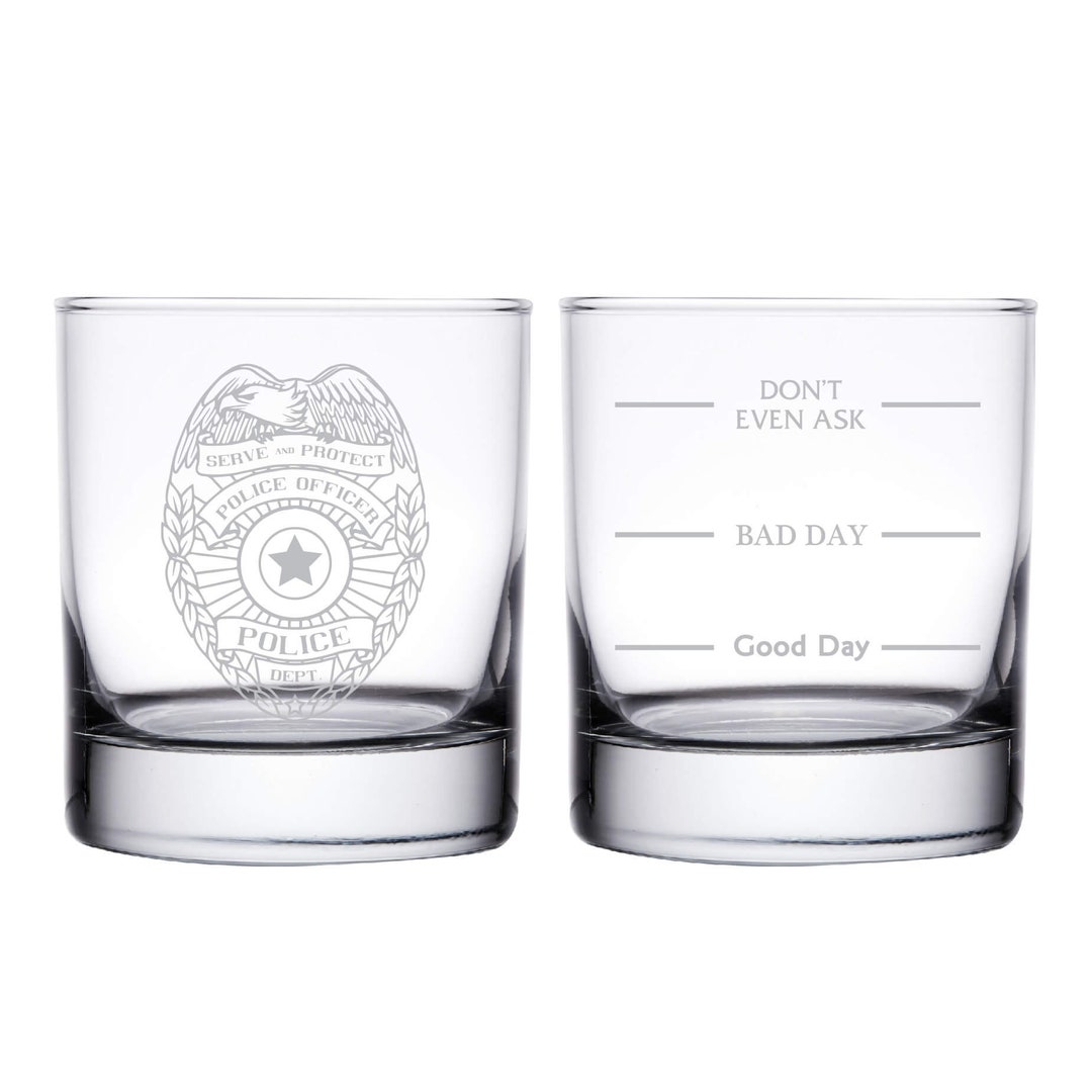 Police Officer Whiskey Glass -old Fashioned Glass -funny Personalized ...