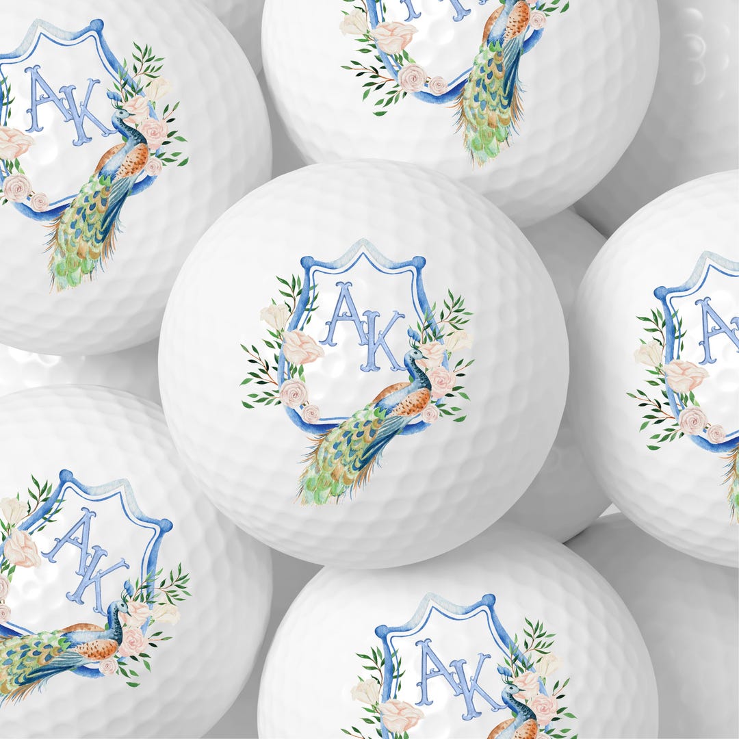 Personalized Wedding Golf Ball Favors , Custom Wedding Crest, Wedding ...