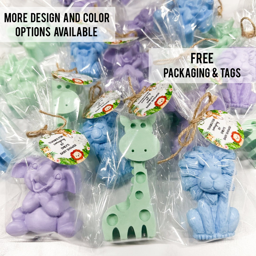 Safari Animal Soaps: Baby Shower Favors, Giraffe Lion Elephant - Etsy