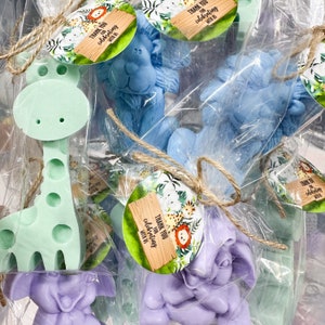Safari Animal Soaps: Baby Shower Favors, Giraffe, Lion, Elephant - Etsy