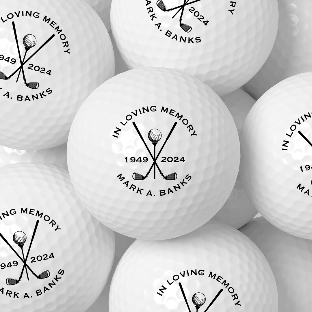 Personalized Memorial Golf Ball Favor Custom Funeral Gift Custom ...