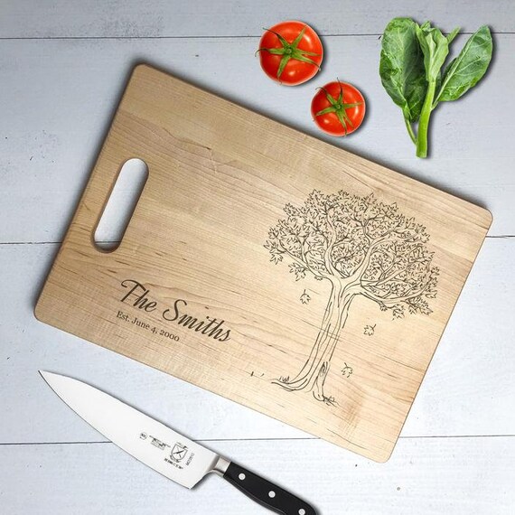 Personalized Family Tree Cutting Board Bamboo Maple or | Etsy
