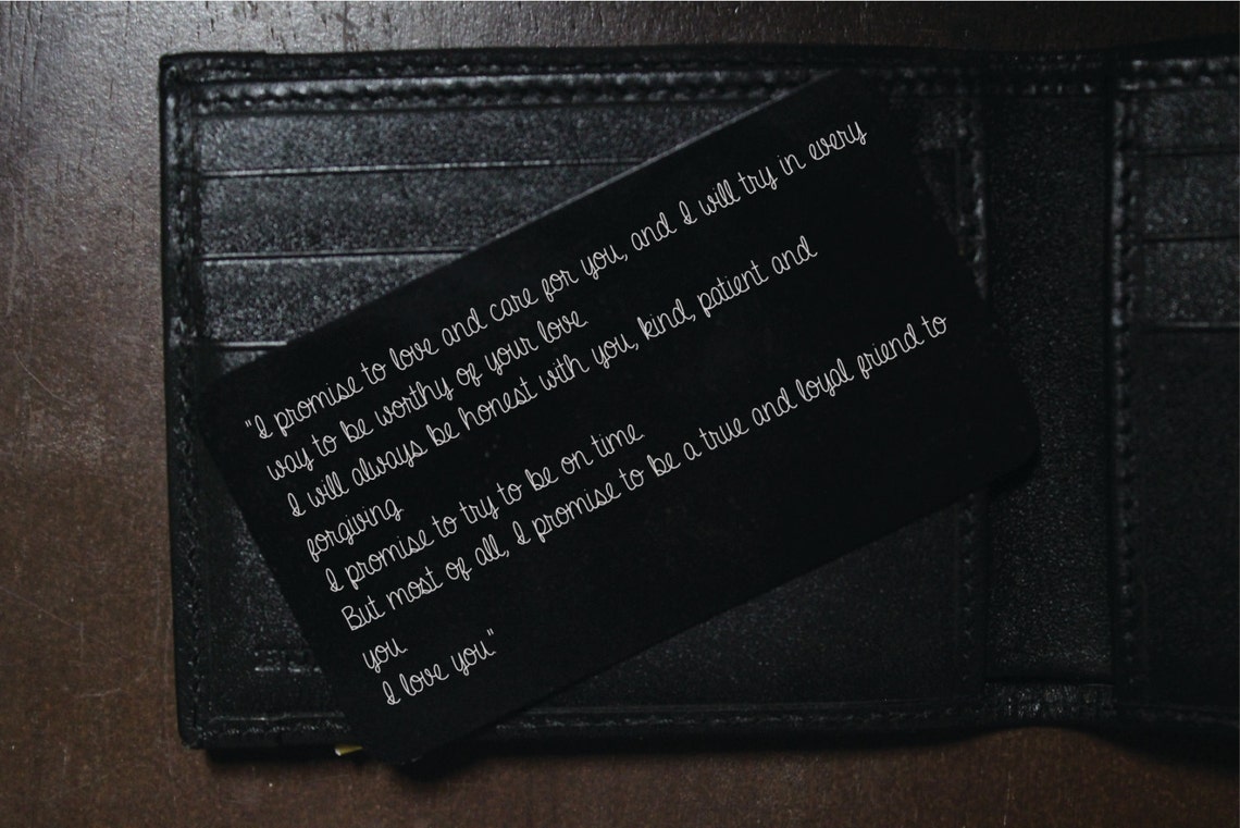 FREE SHIPPING Personalized Wallet Card Black With Free Gift - Etsy