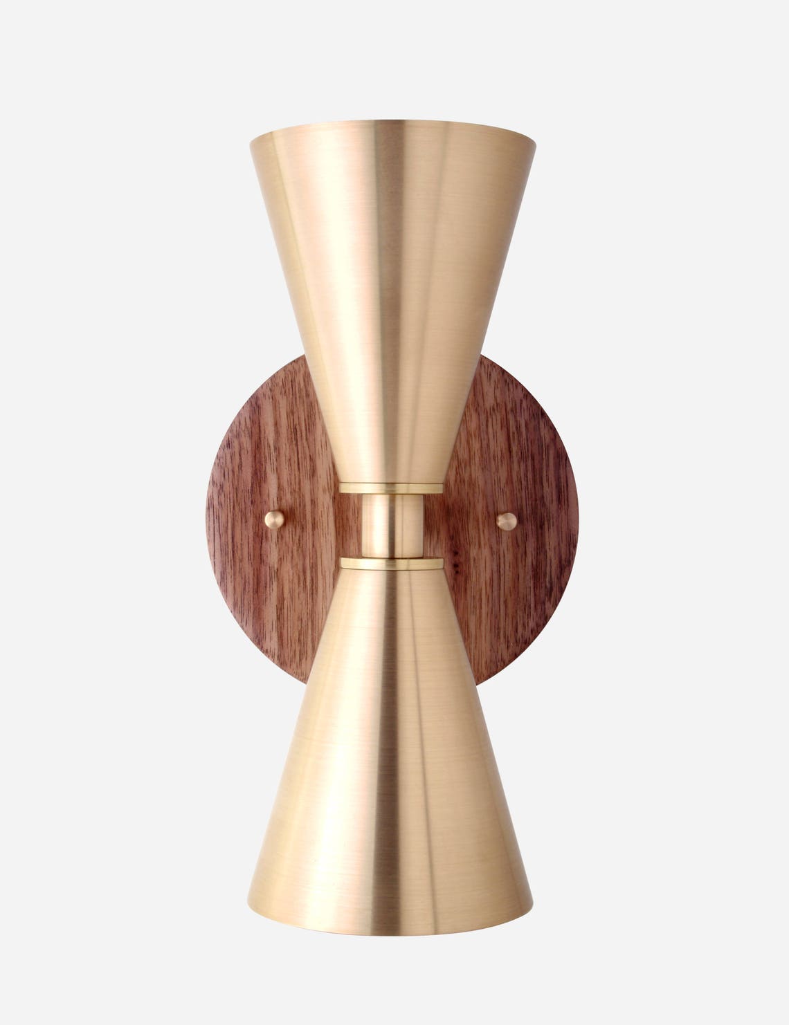 Double Cone Shade Sconce Light Solid Brass Minimal - Etsy