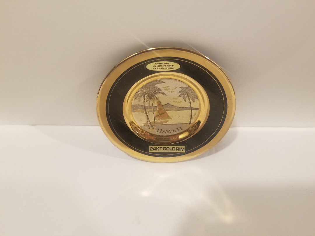 Mini Collector Plate - 4" Original Chokin Art Collection - 24 KT Gold ...
