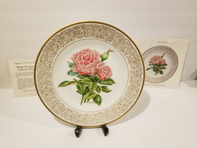 Edward Marshall Boehm Rose Plate Collection the Queen - Etsy