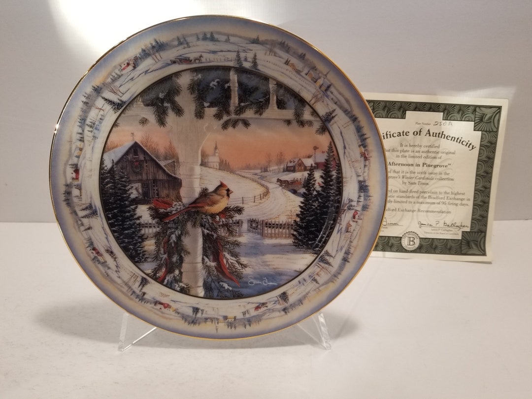 Collector Plate - Pinegrove's Winter Cardinals - Afternoon in Pinegrove ...