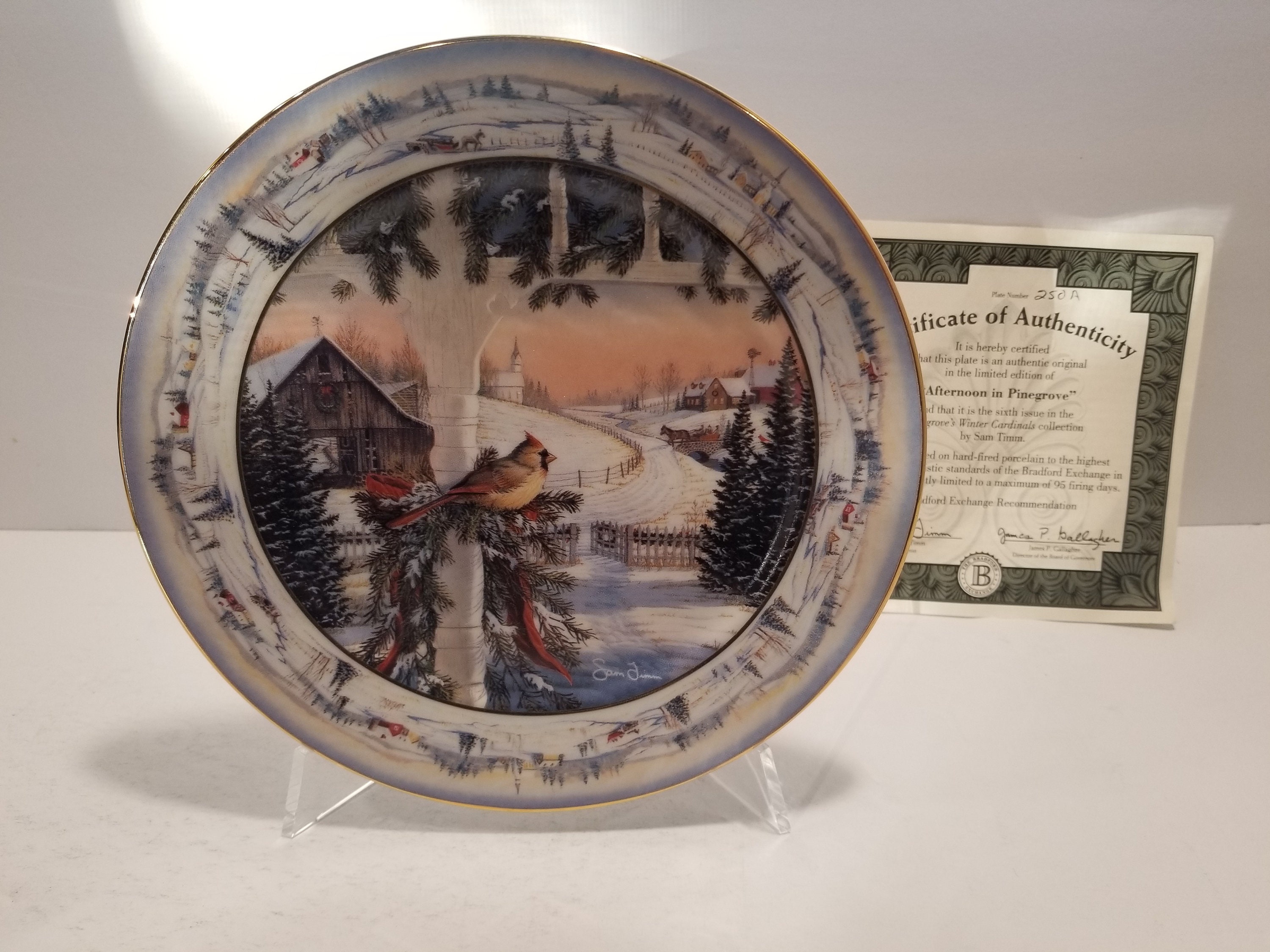 Collector Plate - Pinegrove's Winter Cardinals - Afternoon in Pinegrove ...