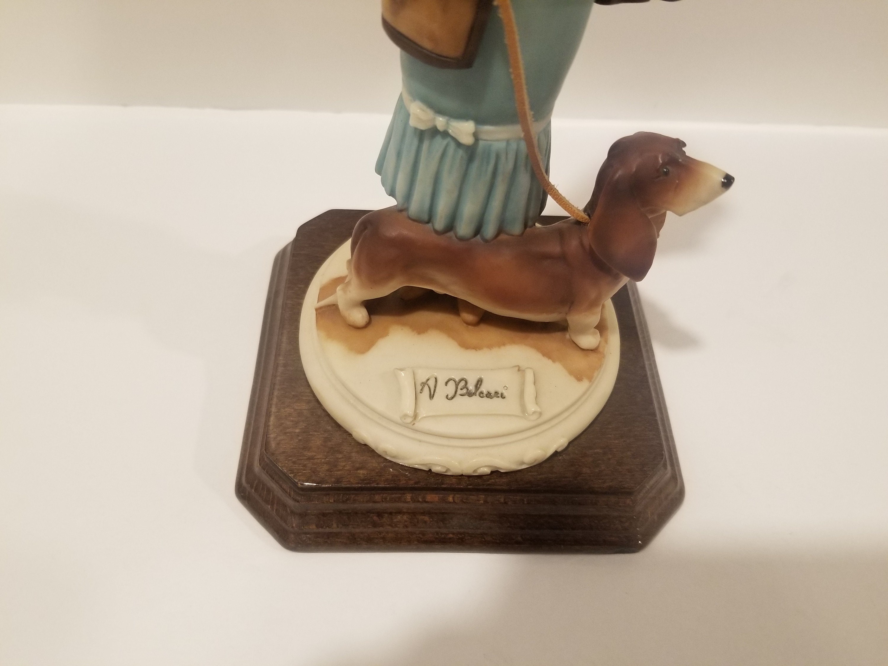1985 Dear Studio A. Belcari Art Deco Figurine Lady With Dog - Etsy