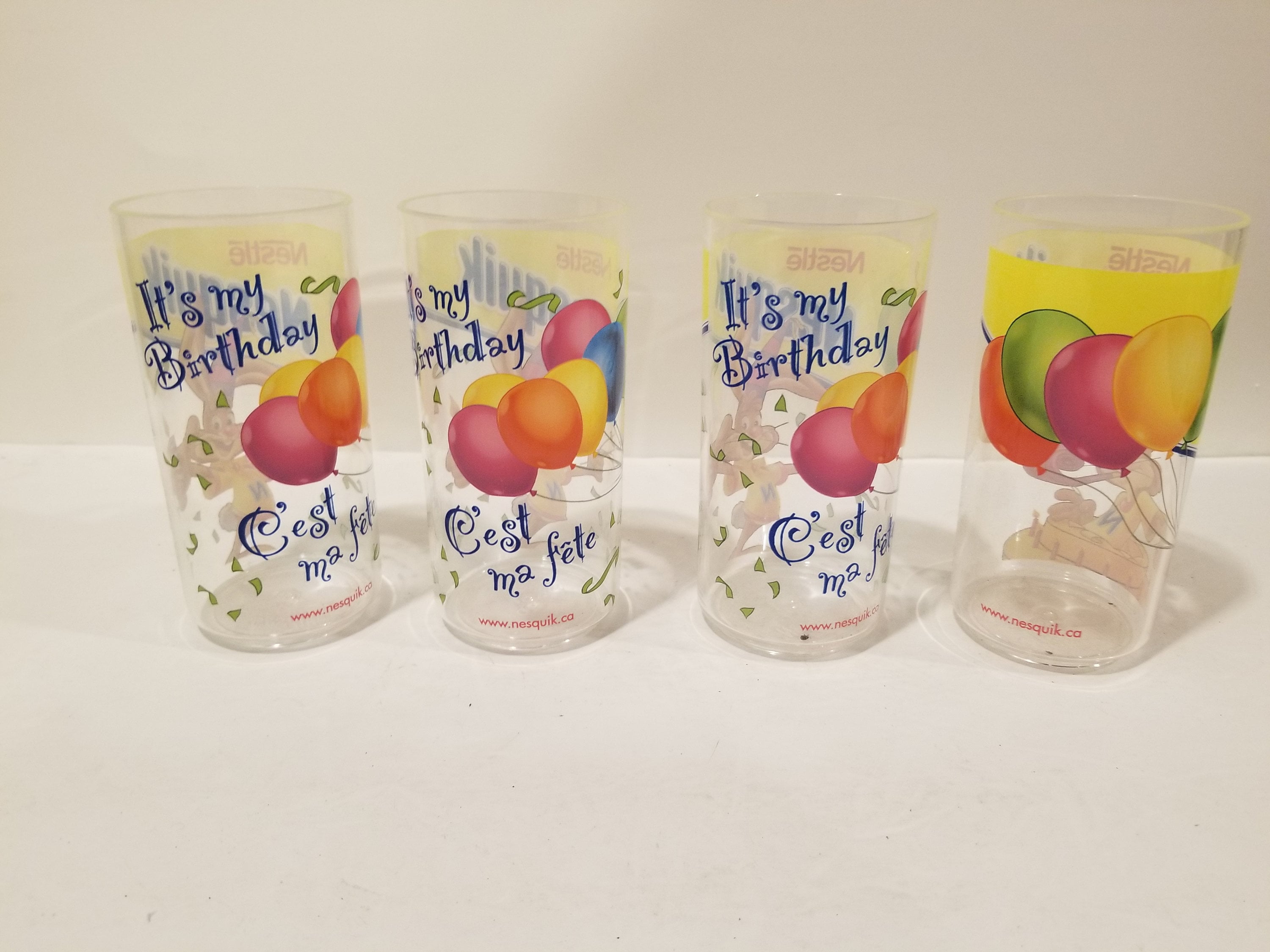 4 Plastic Nestle Nesquik Glasses cups - Etsy