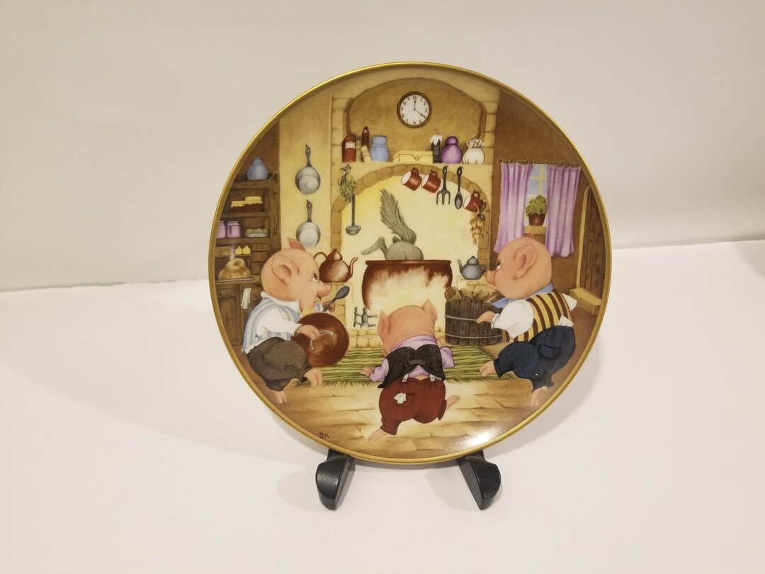Collectable Plate - Traditional Fairy Tales - Three Little Pigs ...