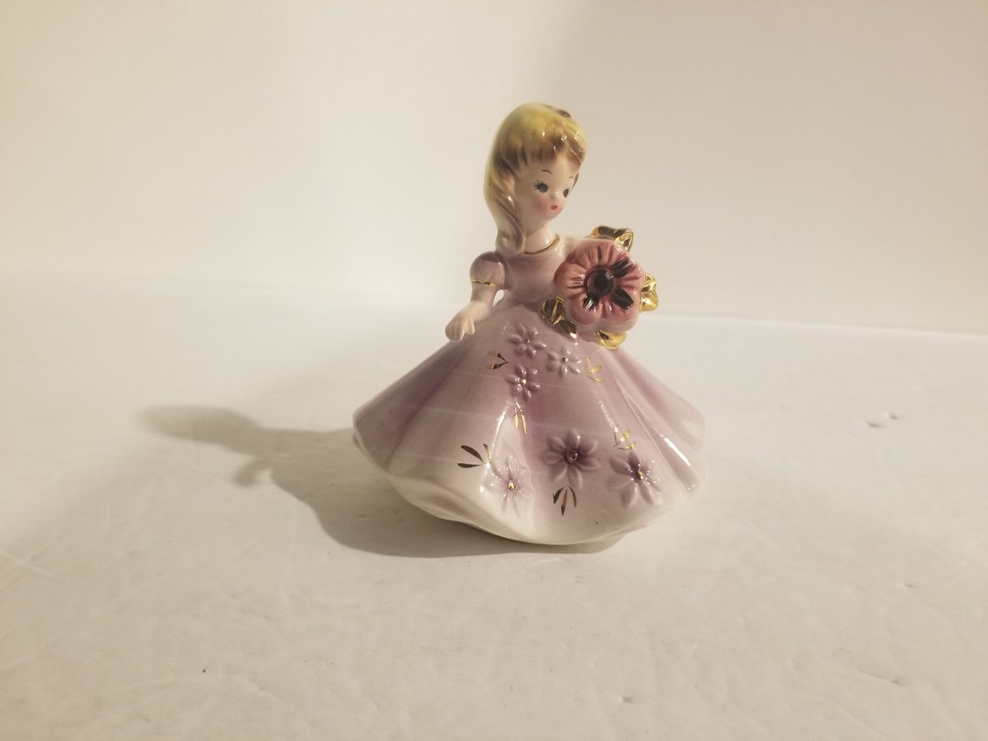 Vintage Josef Originals February Amethyst birthstone Dolls Figurine - Etsy