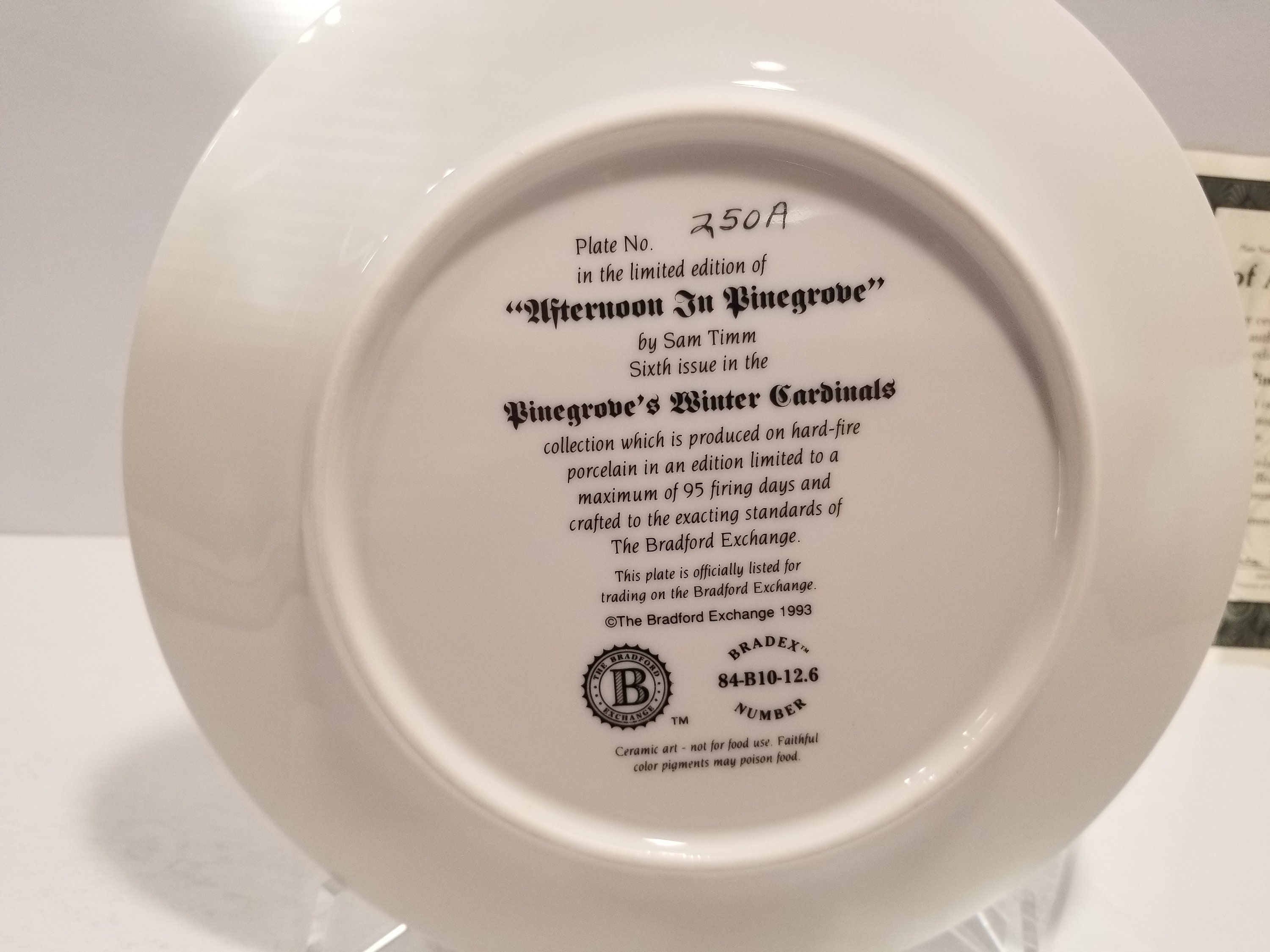 Collector Plate - Pinegrove's Winter Cardinals - Afternoon in Pinegrove ...
