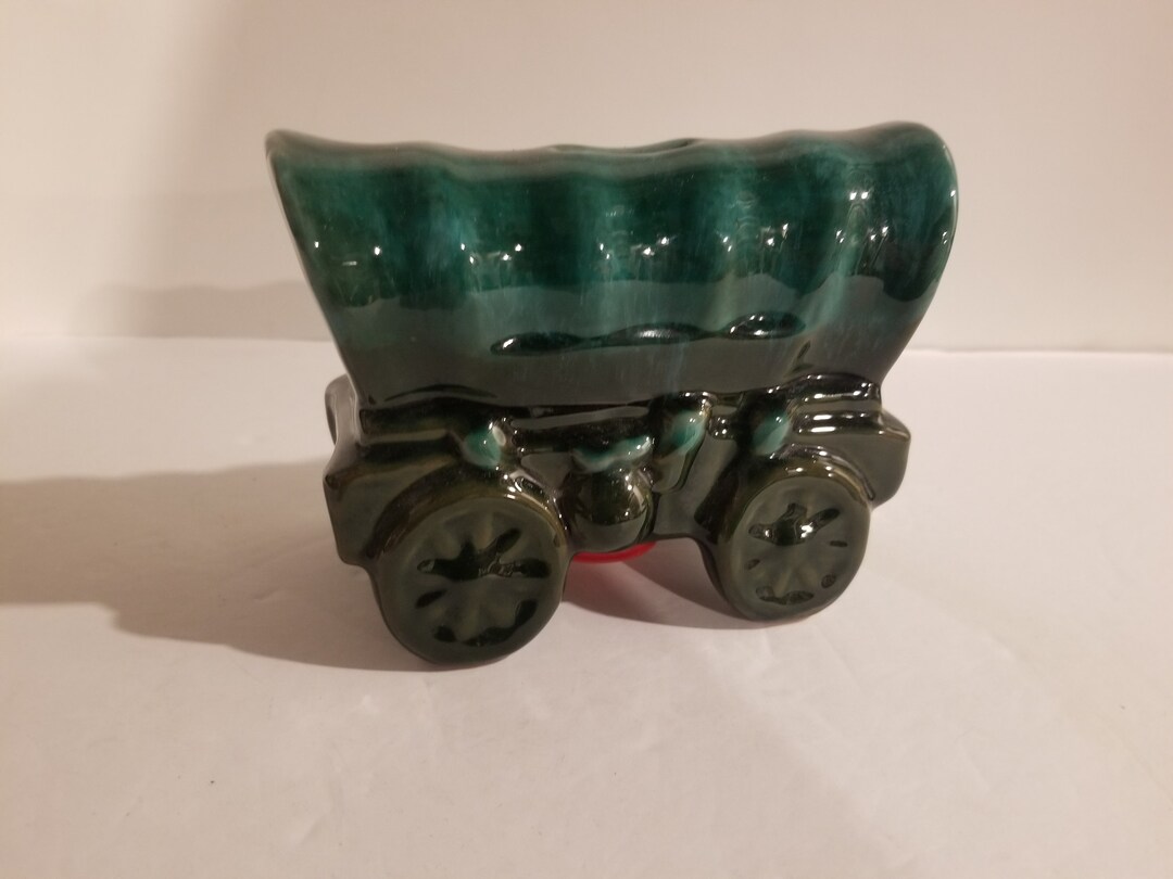 Rare Vintage Canuck Pottery - Green Covered Wagon Bank - Made in Canada ...