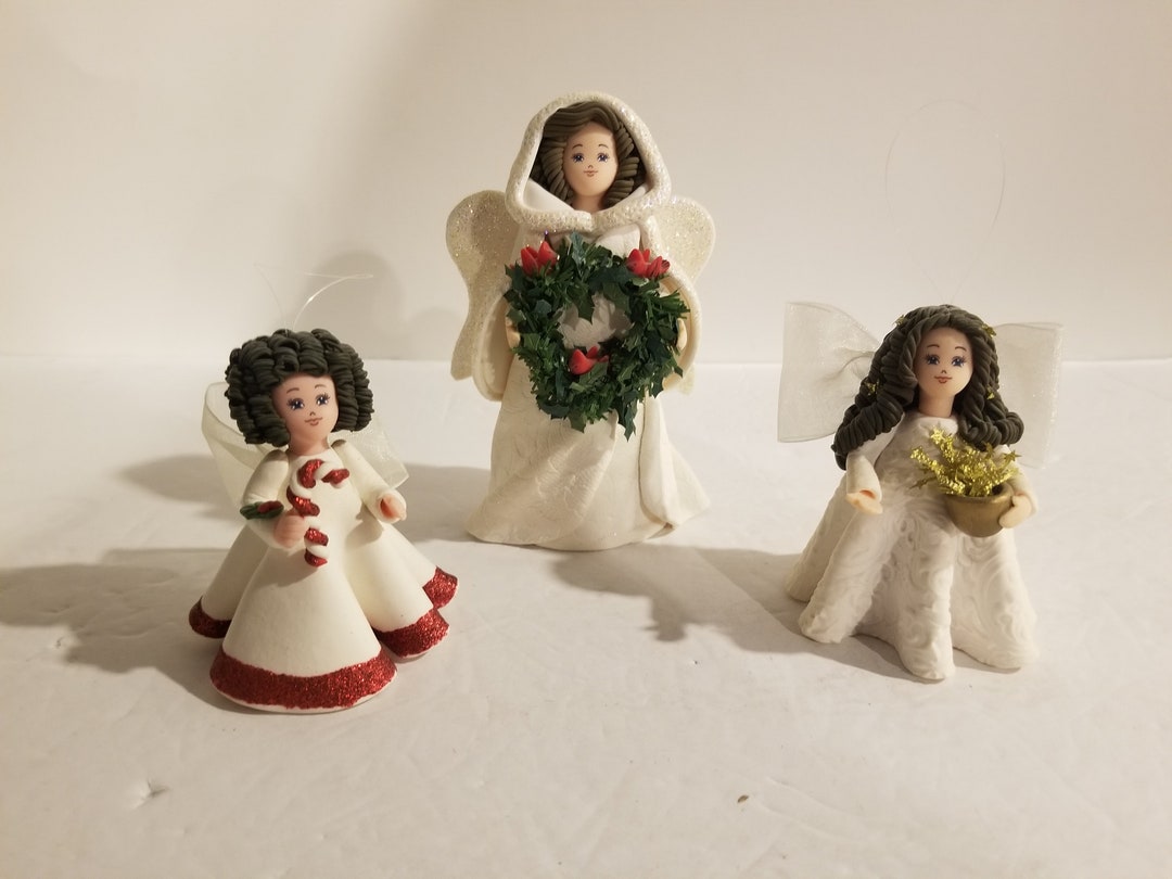 3 Christmas Angels (2 Are Tree Ornaments) - Etsy