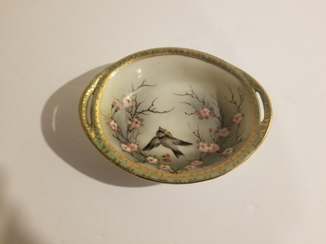 Vintage Asian Nippon Hand Painted Dish 5 7/8" X 4 5/8" - Etsy