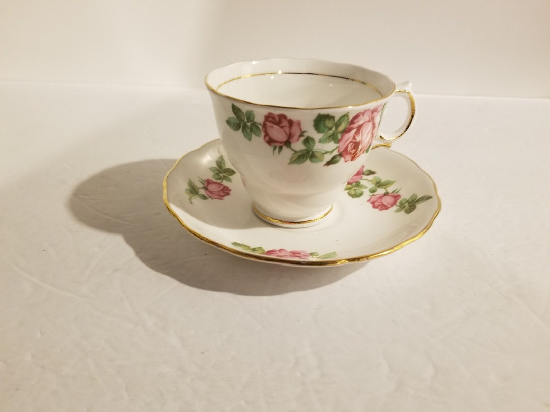 Colclough Red Rose Tea Cup & Saucer Bone China England - Etsy