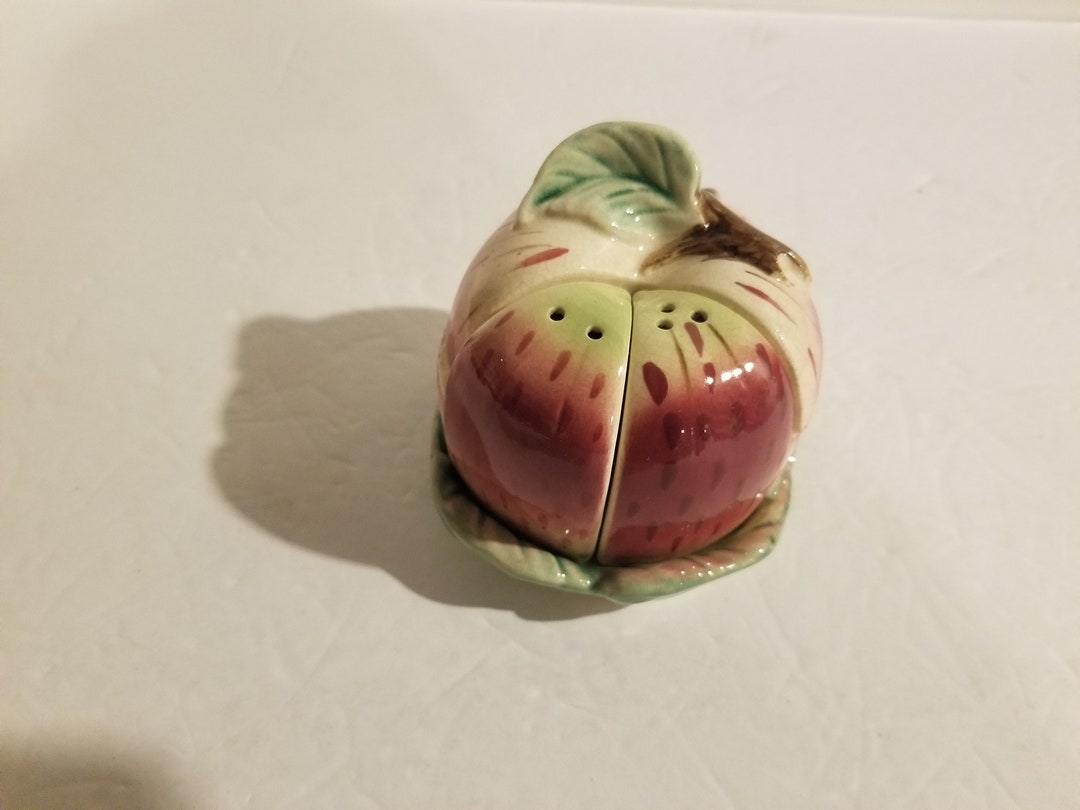 Apple Salt and Pepper Condiment Set, Shafford Hand Decorated - Japan ...