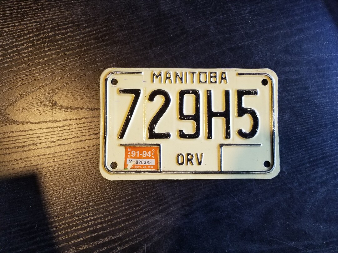 1991 Manitoba off Road Vehicle License Plate (canada) - Etsy