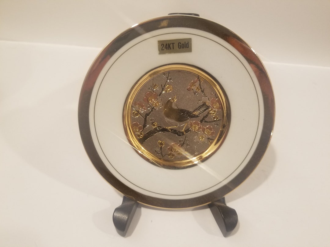 Mini Collector Plate - 6" Original Chokin Art Collection - 24 KT Gold ...