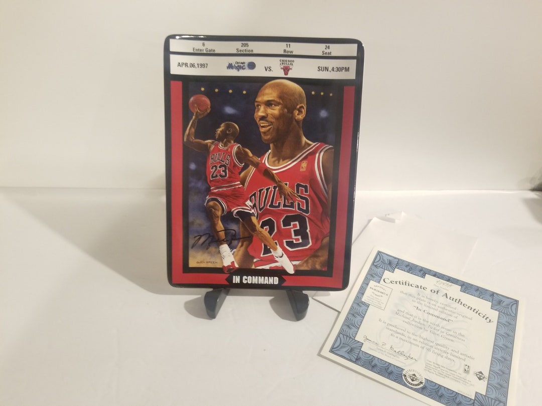 1998 Bradford Exchange Collector Plate NBA Michael Jordan Ticket to ...