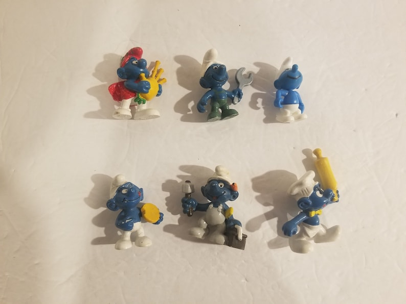 6 Vintage Smurf Caracter's PVC Plastic - Etsy