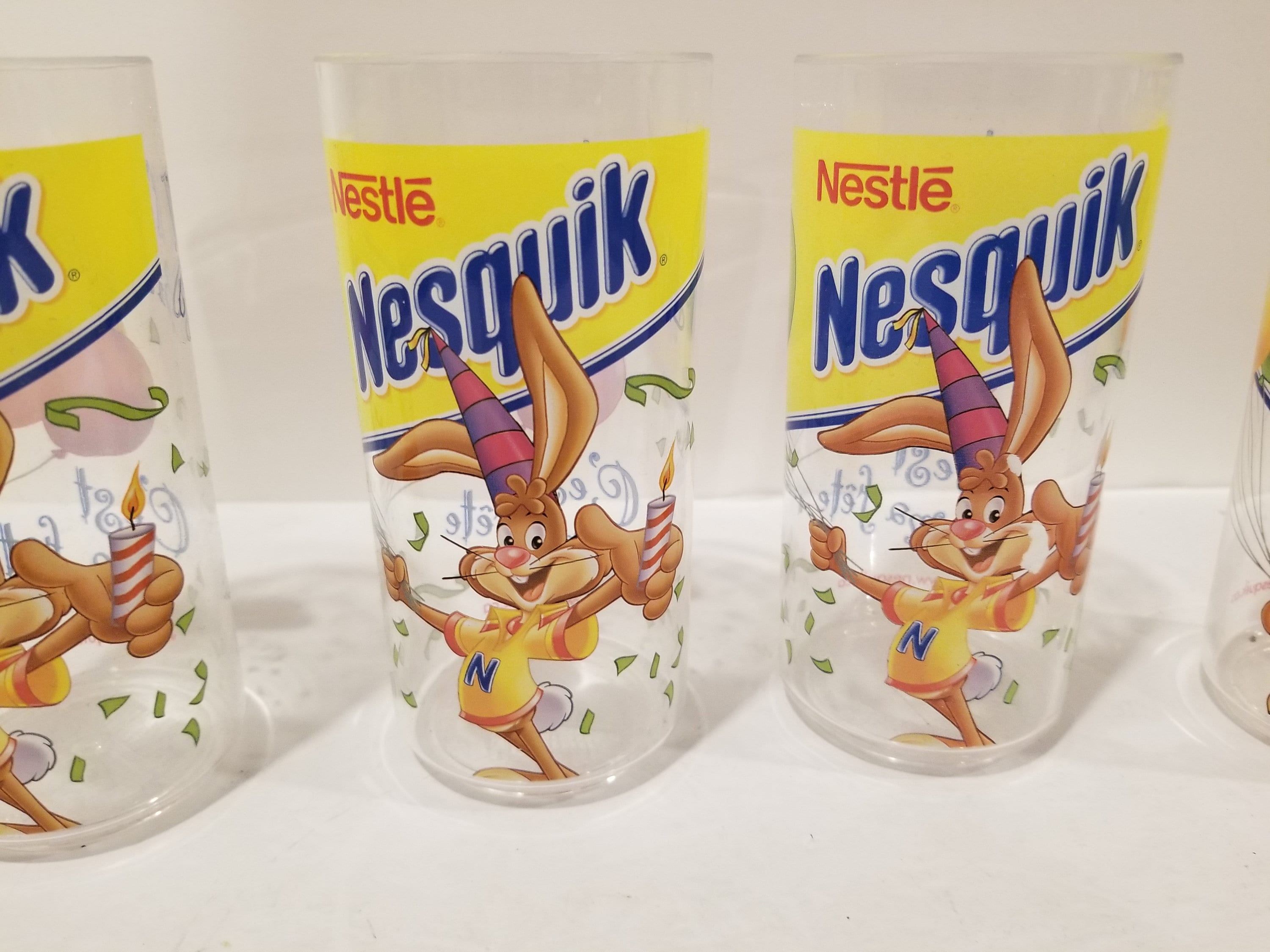 4 Plastic Nestle Nesquik Glasses cups - Etsy