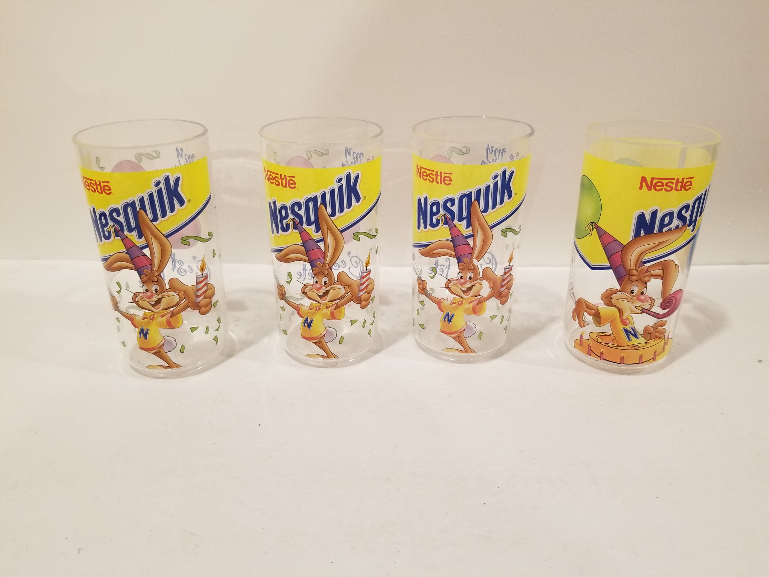 4 Plastic Nestle Nesquik Glasses cups - Etsy