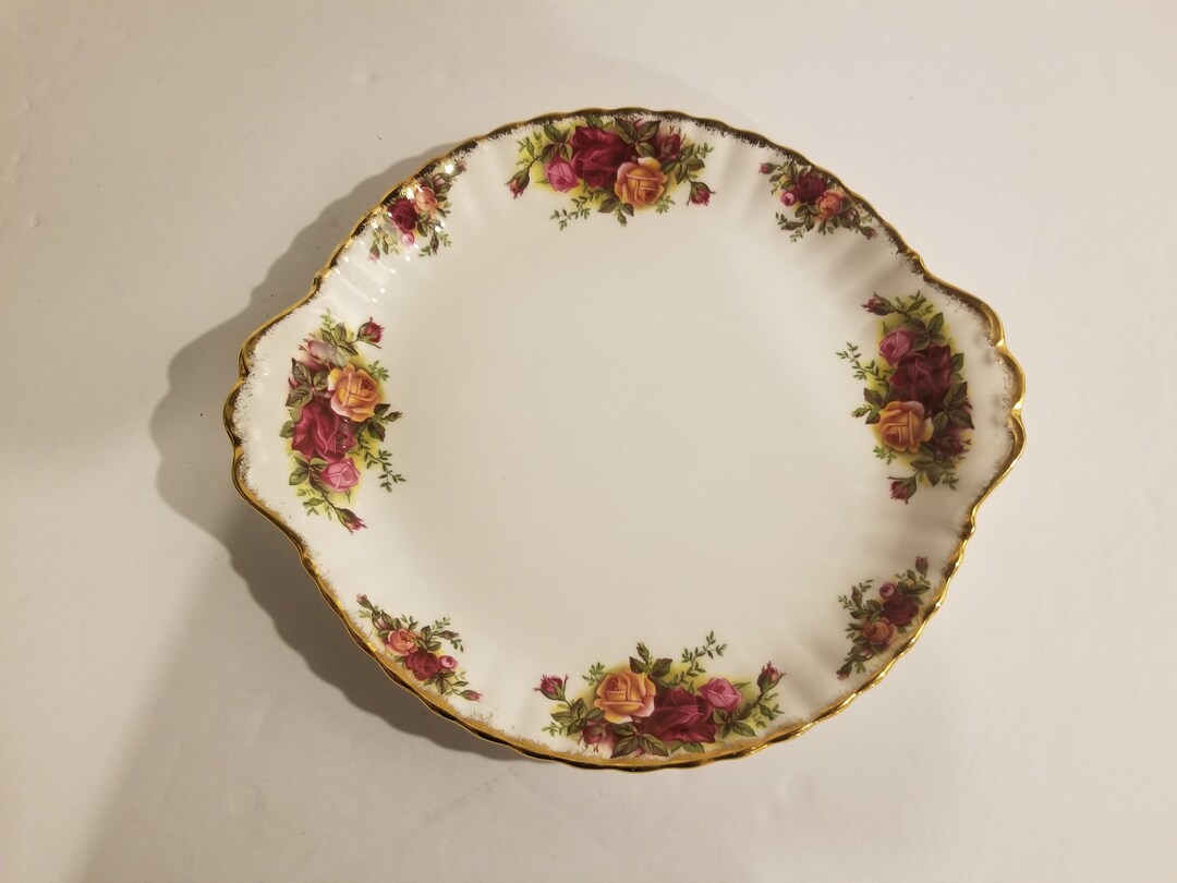 Royal Albert Old Country Roses Cake Plate 10 1/8" X 9 1/8" England Bone ...
