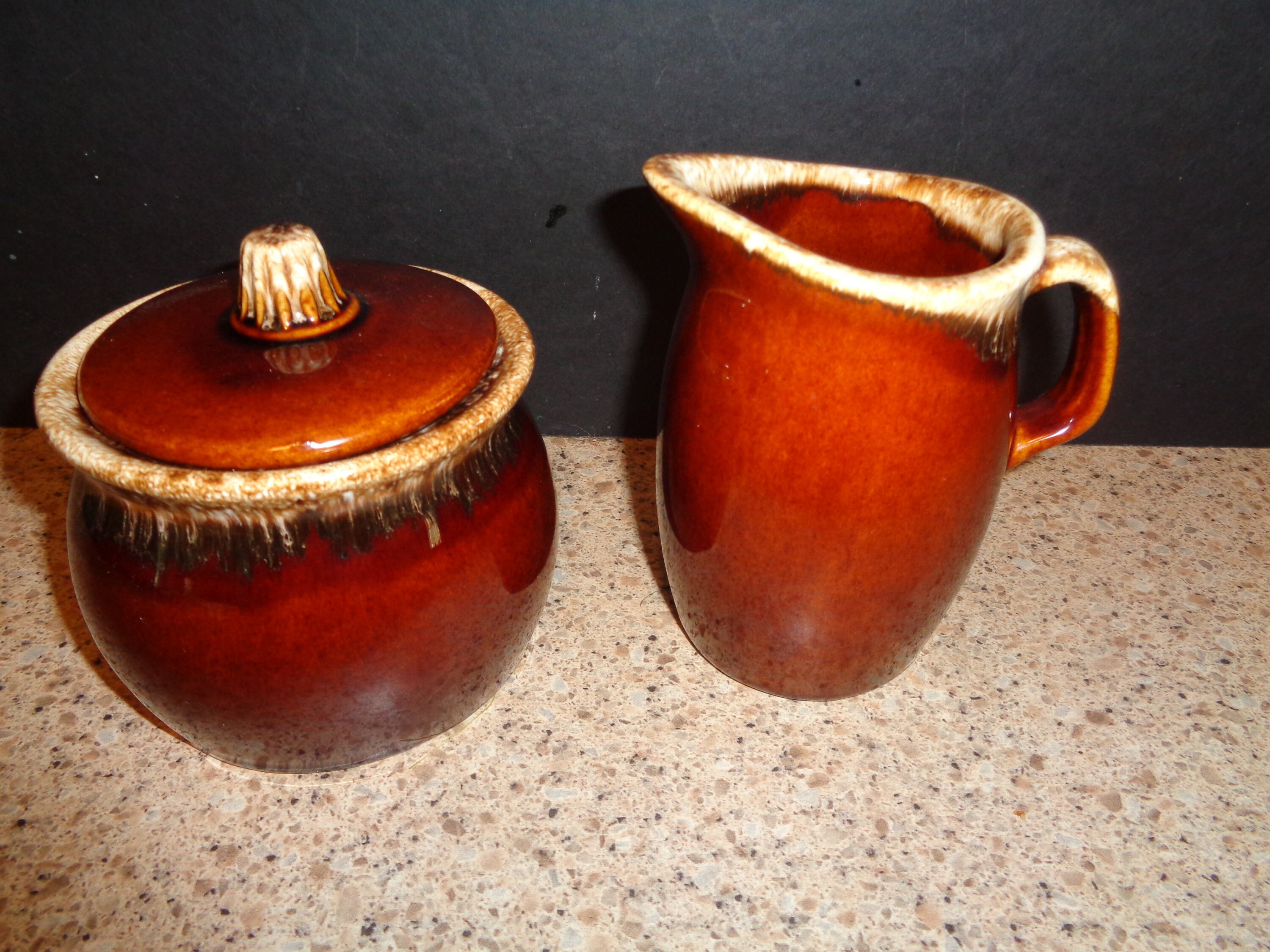 Hull Pottery Brown Drip Pattern Creamer & Sugar Bowl With Lid - Etsy