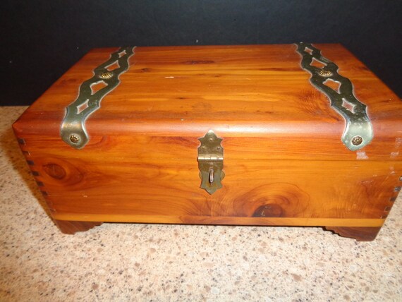 Vintage Miniature Cedar Chest Hope Chest Jewelry Box … - Gem