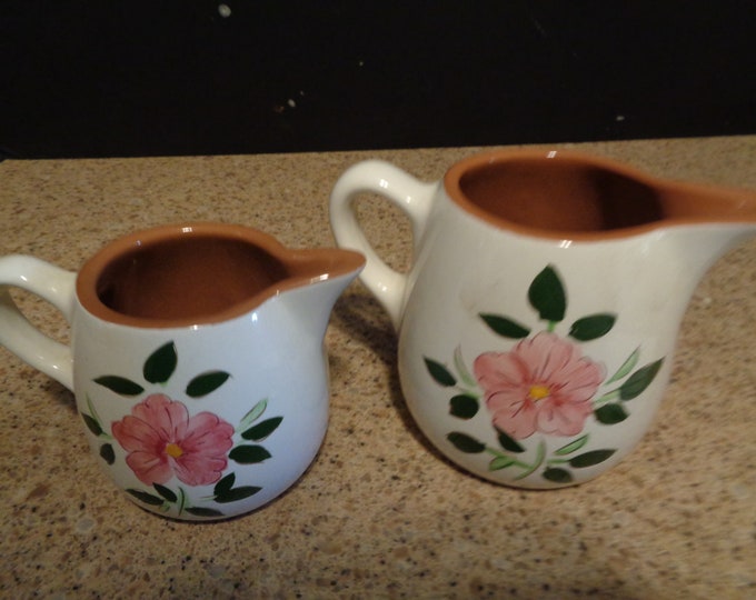 Vintage 2 Stangl Wild Rose Pitchers 3 3/4 Tall & 3 Tall VGUC - Etsy