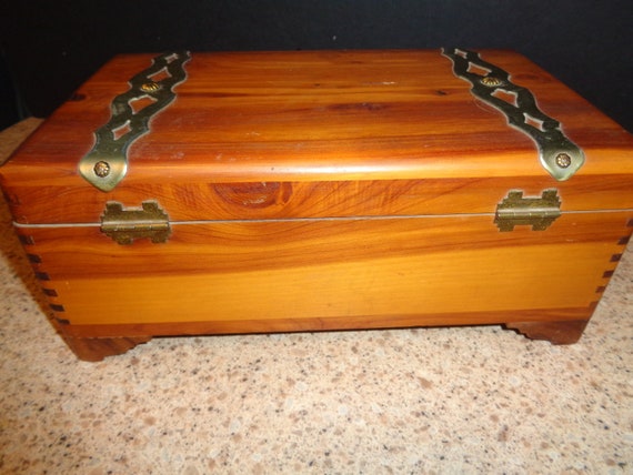 Vintage Miniature Cedar Chest Hope Chest Jewelry Box … - Gem