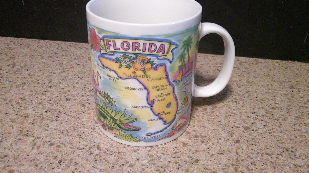 Florida Mug Dolphins Flamingos Gator Map American Gift Collector ...